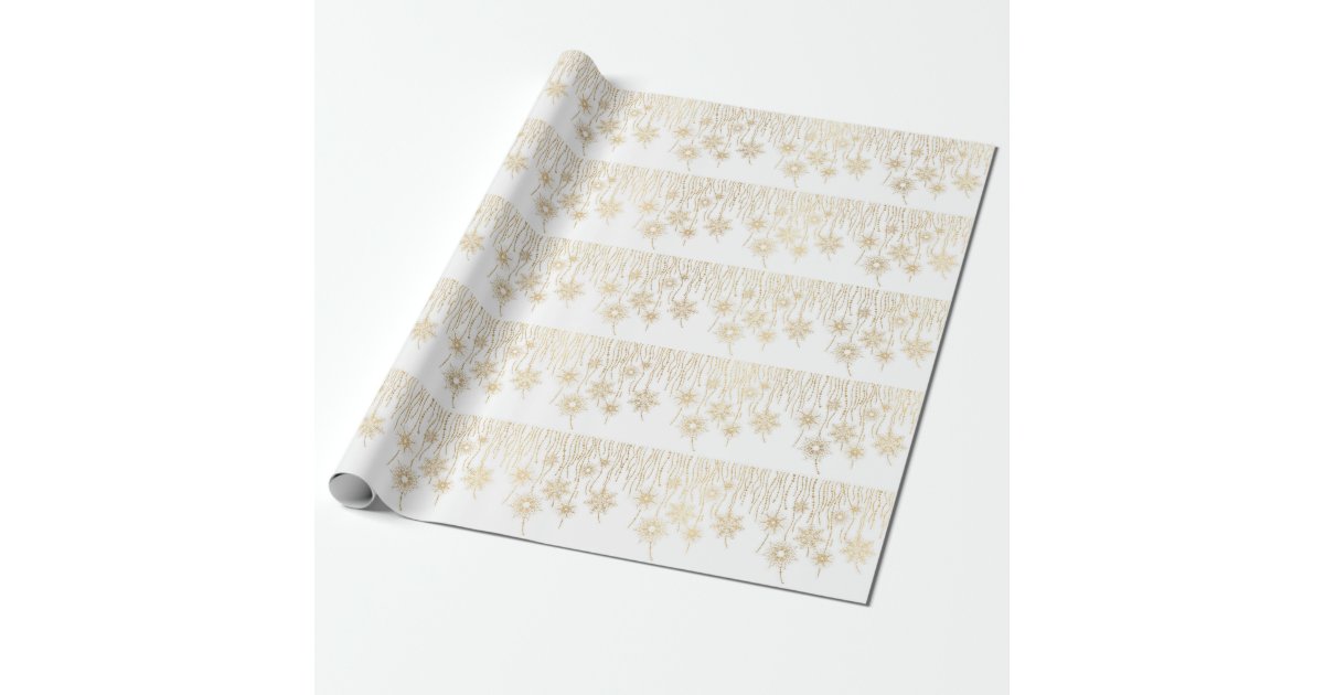 Gold White Trendy Pattern Wrapping Paper | Zazzle