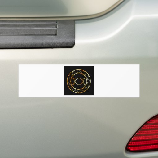 Gold Wiccan symbol Triple Goddess Bumper Sticker | Zazzle