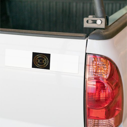 Gold Wiccan symbol Triple Goddess Bumper Sticker | Zazzle