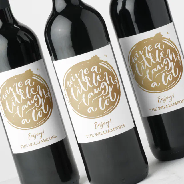 Gold Wine Lover Wine Label | Zazzle