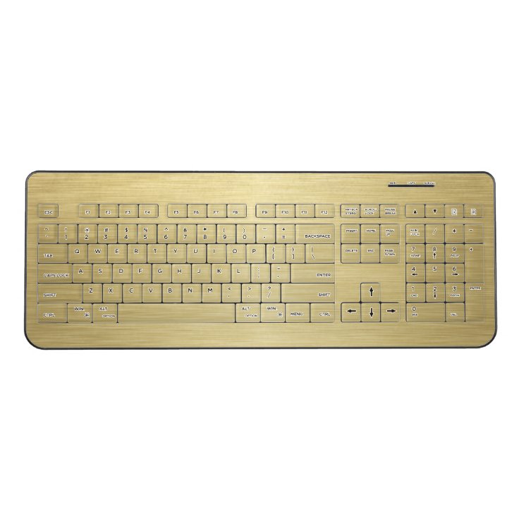 Gold Wireless Keyboard | Zazzle