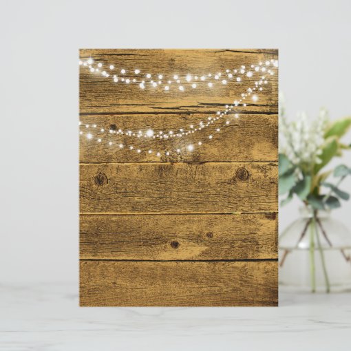 Gold Wood Grain & String Lights Scrapbook Paper | Zazzle