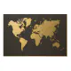 Gold World Map on Black Chevron Wood Wall Art | Zazzle