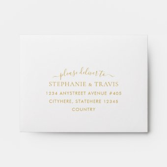 Gold World Map Response Card RSVP Envelope | Zazzle