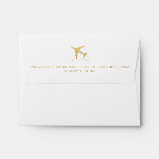 Gold World Map Response Card RSVP Envelope | Zazzle