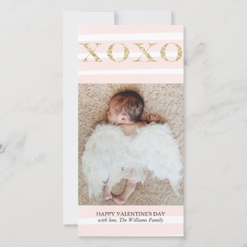 Gold XOXO Valentine's Day Photo Cards | Zazzle