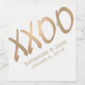 Gold XXOO Wedding Wine Label | Zazzle