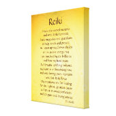 Gold yellow Reiki healing connection poem Canvas Print | Zazzle
