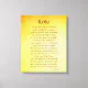Gold yellow Reiki healing connection poem Canvas Print | Zazzle
