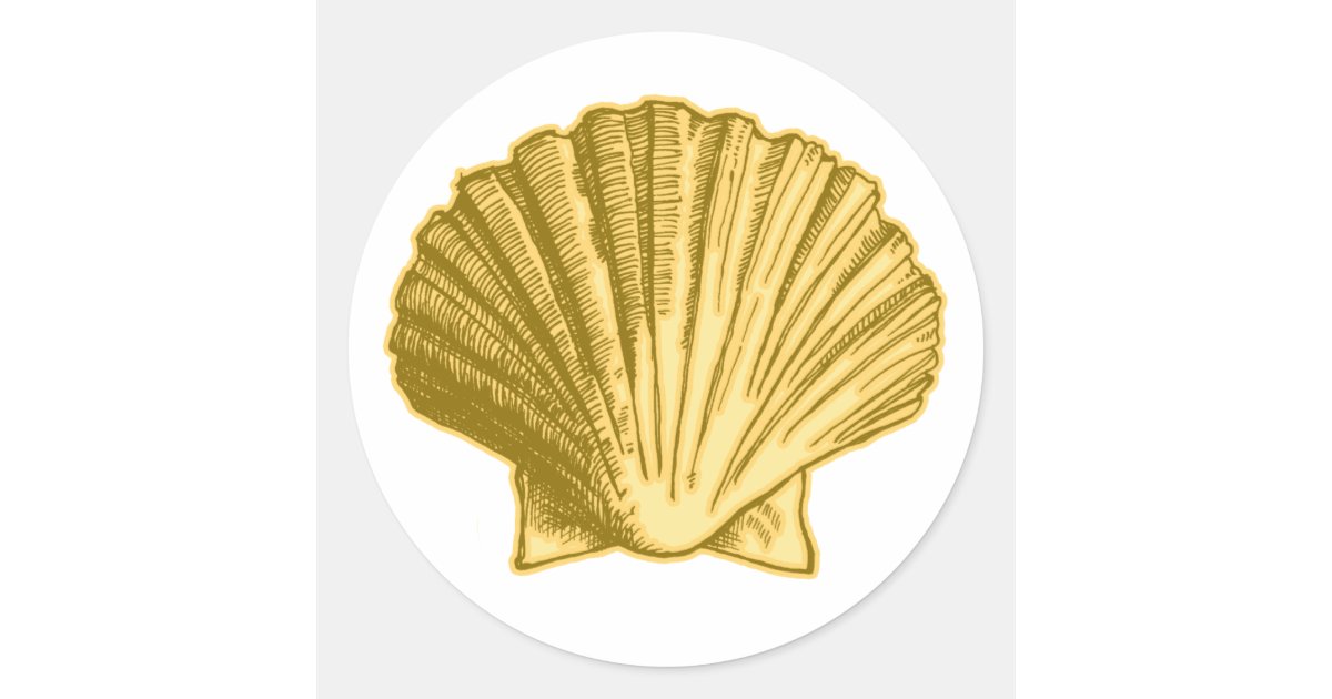 Gold Yellow Seashell Stickers | Zazzle
