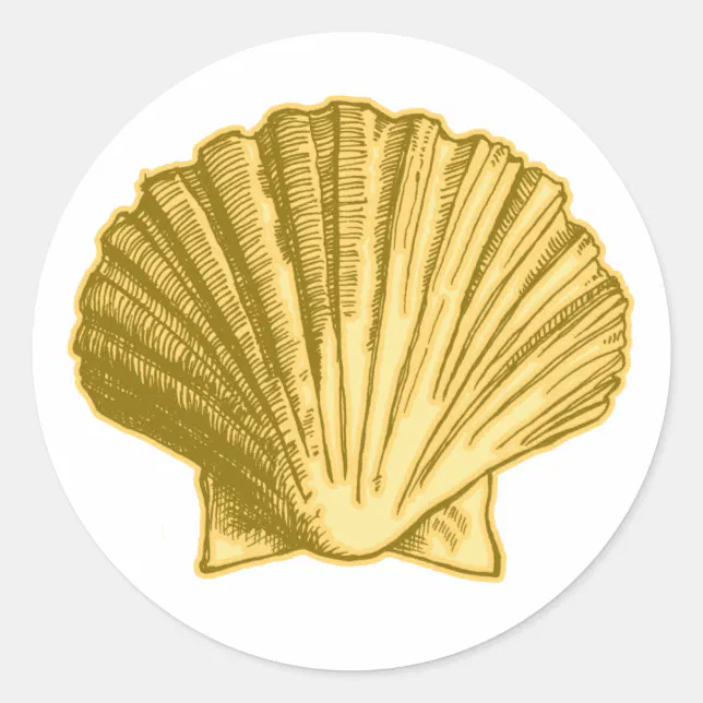 Gold Yellow Seashell Stickers | Zazzle