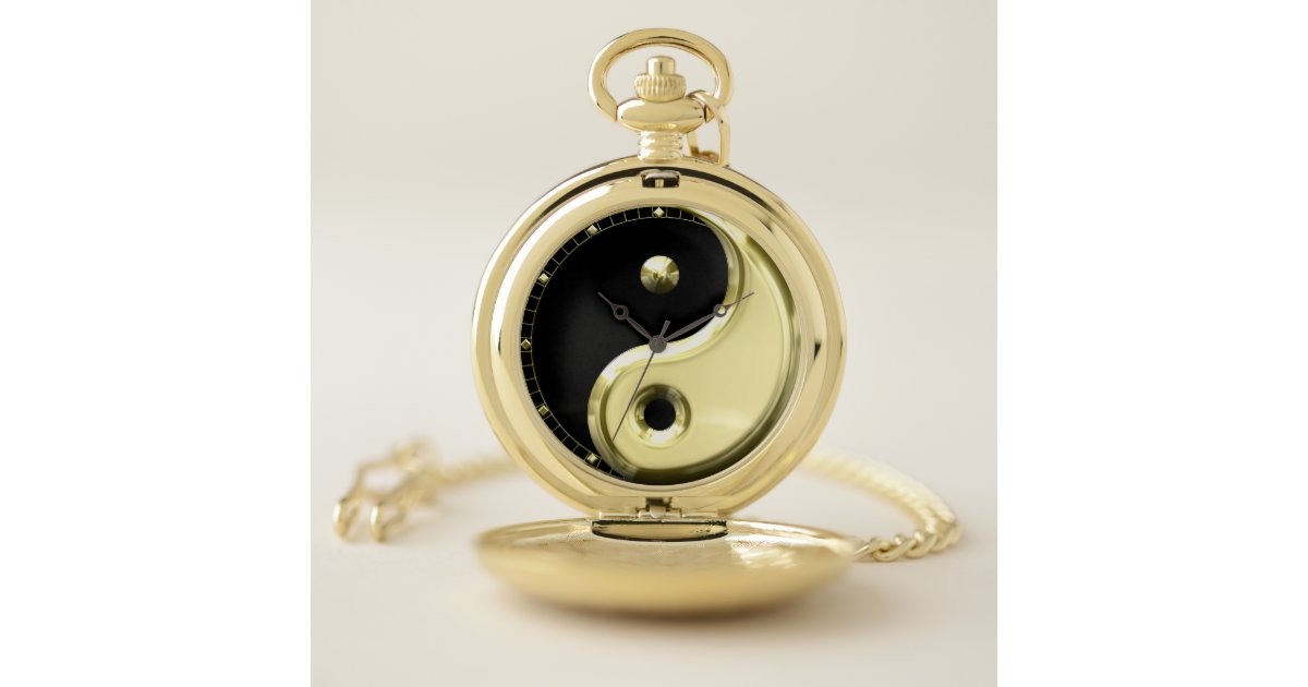 Gold Yin Yang Pocket Watch | Zazzle
