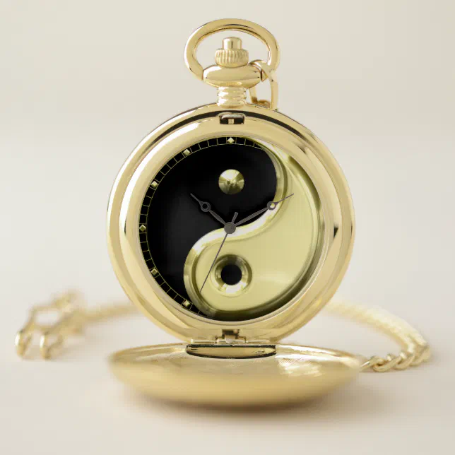 Gold Yin Yang Pocket Watch | Zazzle