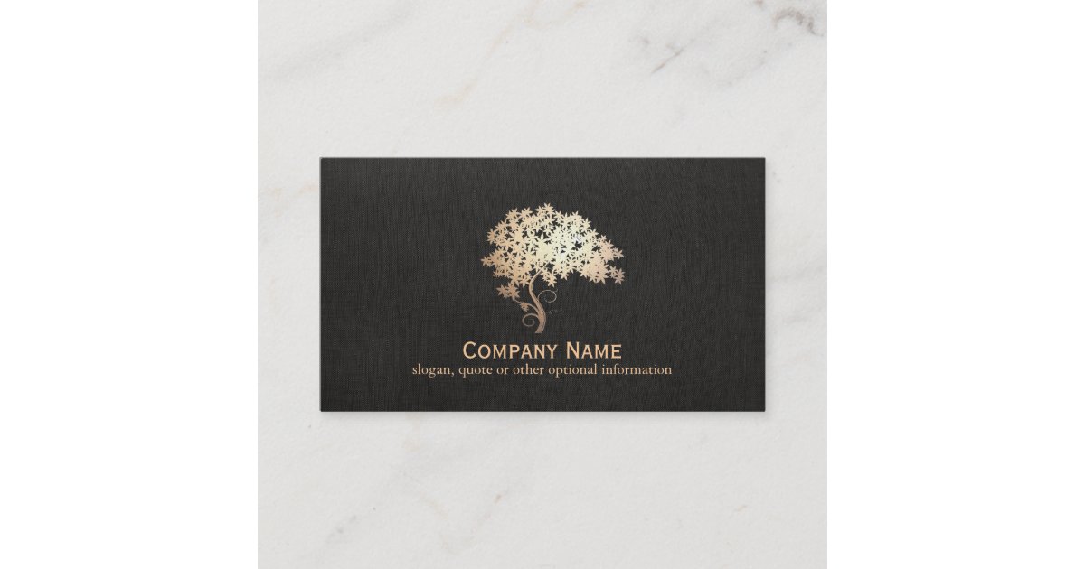 Gold Zen Tree Holistic and Natural Health Logo Business Card | Zazzle