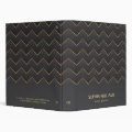Gold Zig Zag Chevron Pattern 3 Ring Binder | Zazzle