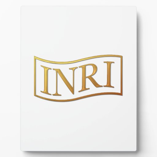 Golden "3-D" INRI Display Plaque | Zazzle