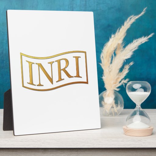 Golden "3-D" INRI Display Plaque | Zazzle