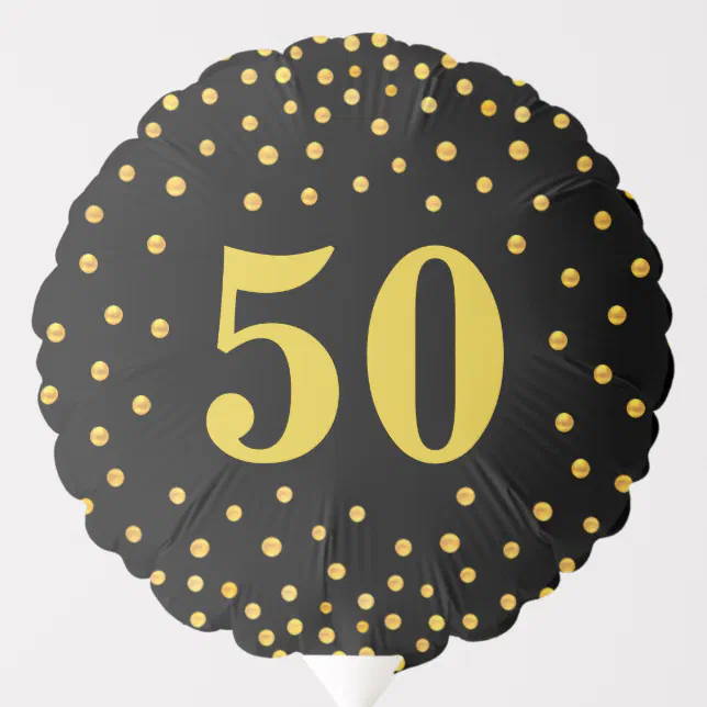 Golden 50th 60th 70th 80th Confetti Birthday Balloon Zazzle
