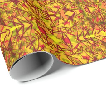 golden abstract art Persian or middle east look Wrapping Paper | Zazzle