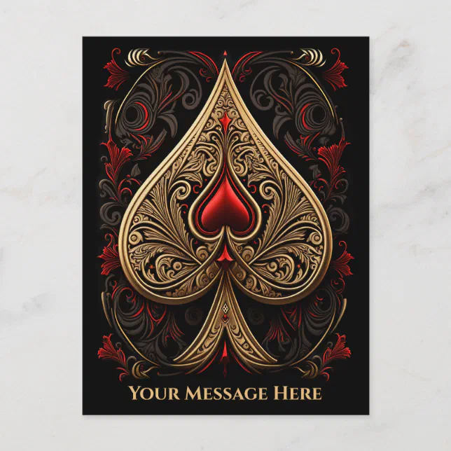Golden Ace of Spades Postcard | Zazzle