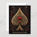Golden Ace of Spades Postcard | Zazzle