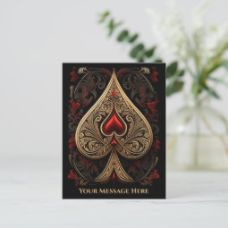 Golden Ace of Spades Postcard | Zazzle
