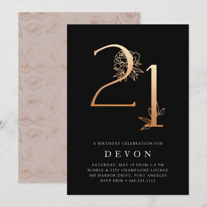 Golden Age | Rose Gold 21st Birthday Party Invite | Zazzle.com