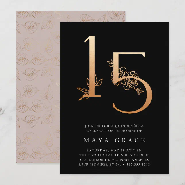 Golden Age | Rose Gold Quinceanera Invitation | Zazzle
