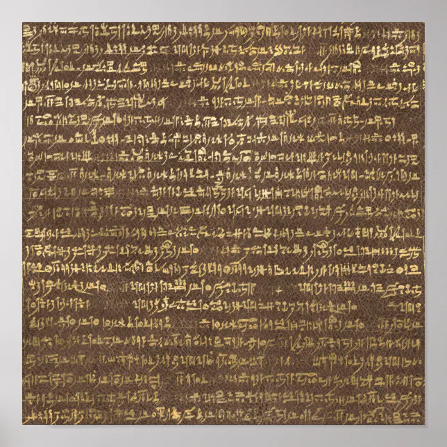 Golden Ancient Egyptian Patterns Art Poster | Zazzle