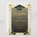 Golden And Beige Illustrated Happy Graduation Day Invitation | Zazzle