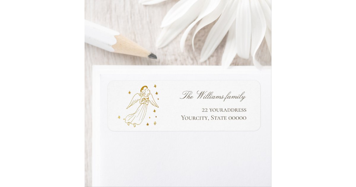 golden angel label | Zazzle