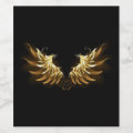 Golden Angel Wings on Black background Wine Label | Zazzle
