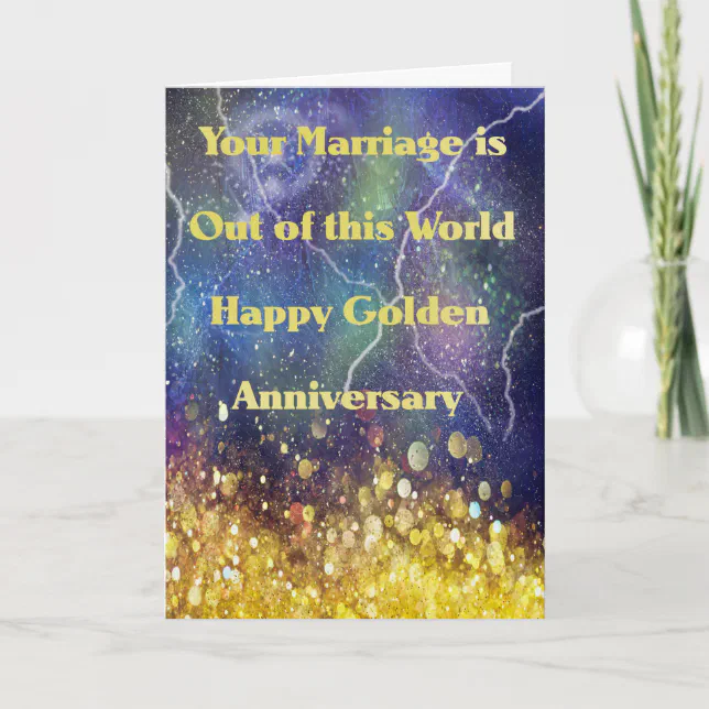 Golden Anniversary Card, Out of this World Magic Card | Zazzle