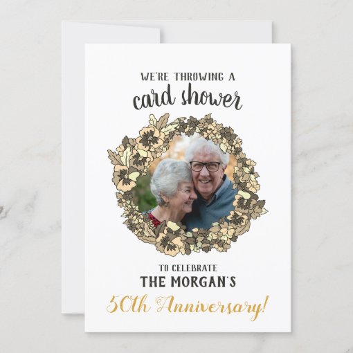 Golden Anniversary Card Shower with Photo | Zazzle