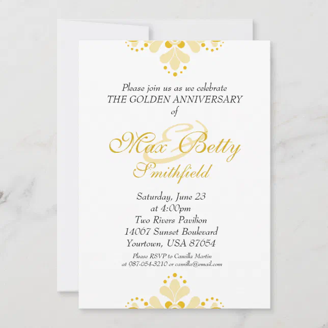 Golden Anniversary Celebration Invitation | Zazzle