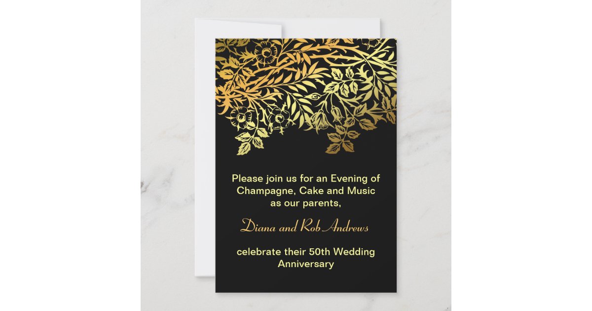 golden anniversary invitation | Zazzle