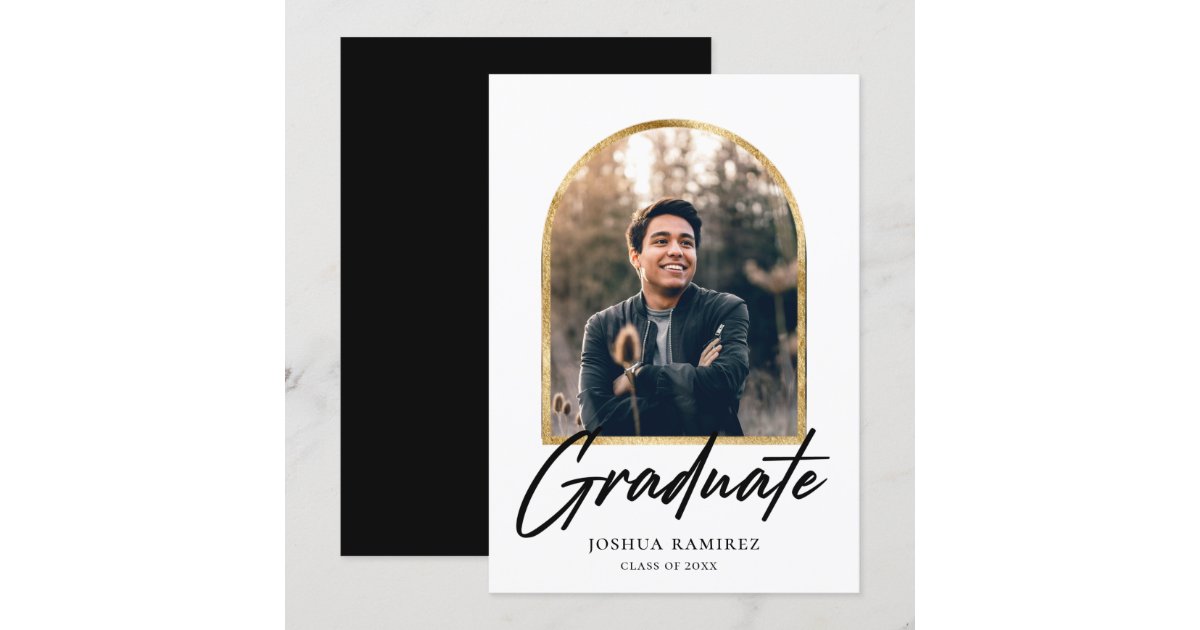 Golden Arch Photo Frame Graduation Announcement | Zazzle
