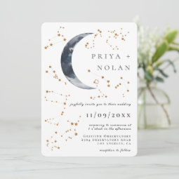 Golden Astrology Wedding Invitation | Zazzle