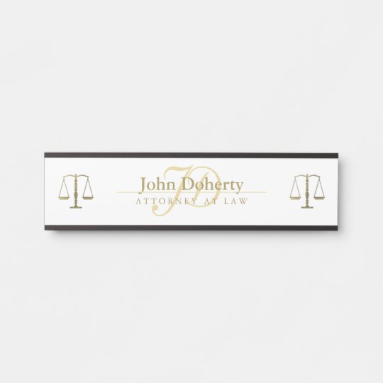 Golden ATTORNEY AT LAW | Initials Door Sign | Zazzle.com