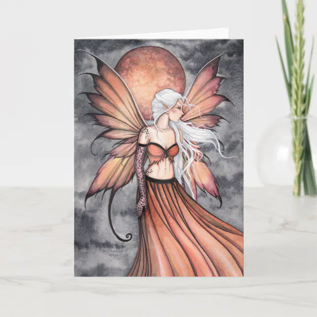 Golden Autumn Fairy Greeting Card | Zazzle
