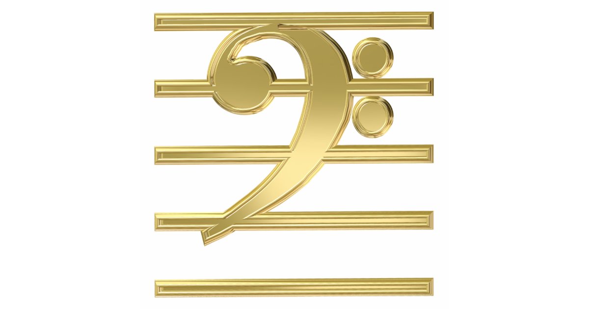 Golden bass clef cutout | Zazzle
