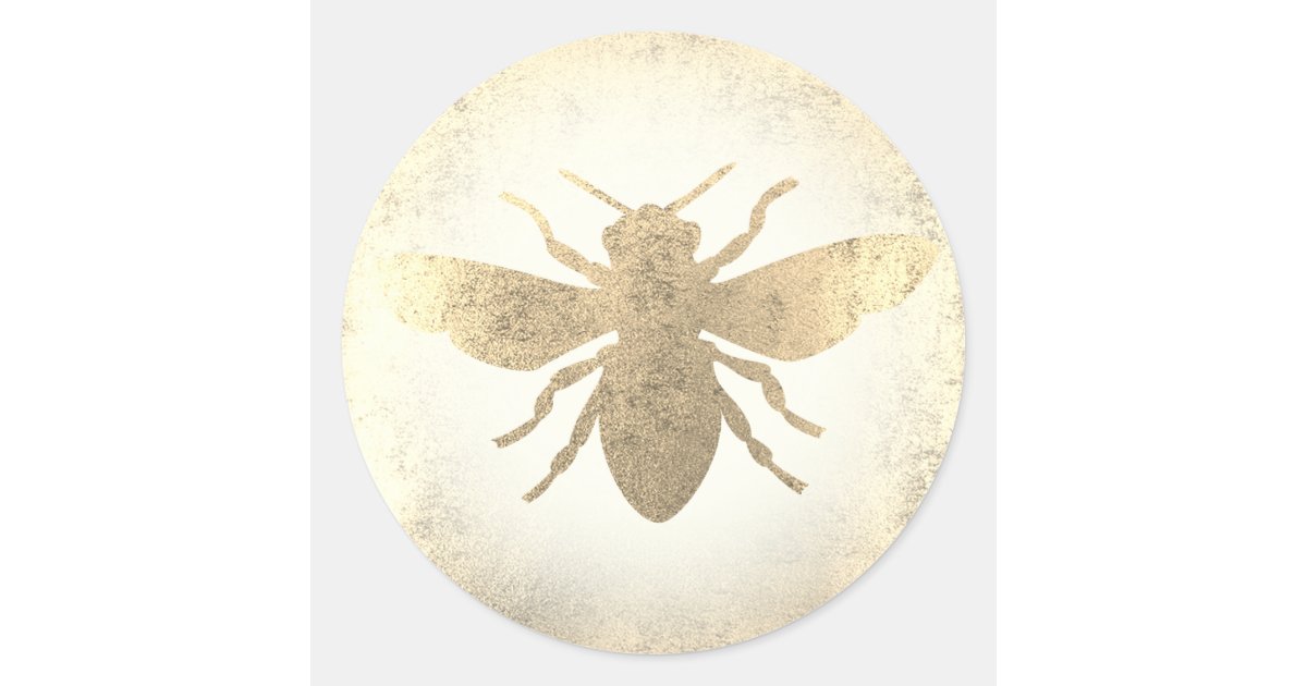 golden bee classic round sticker | Zazzle