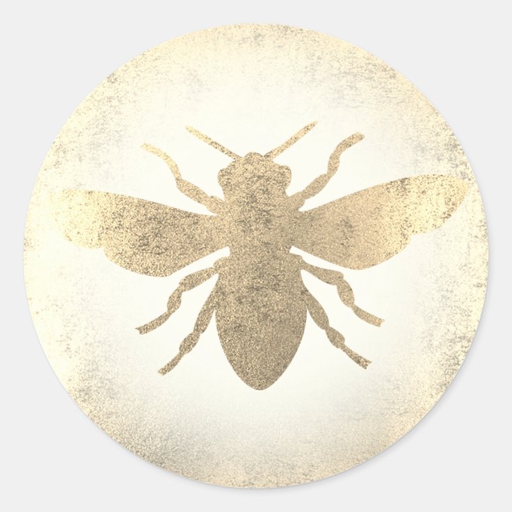 golden bee classic round sticker | Zazzle