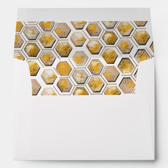 Golden Bee Honeycomb Lined envelope | Zazzle.com