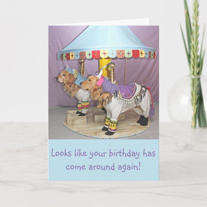 Golden Birthday Carousel Card | Zazzle.com
