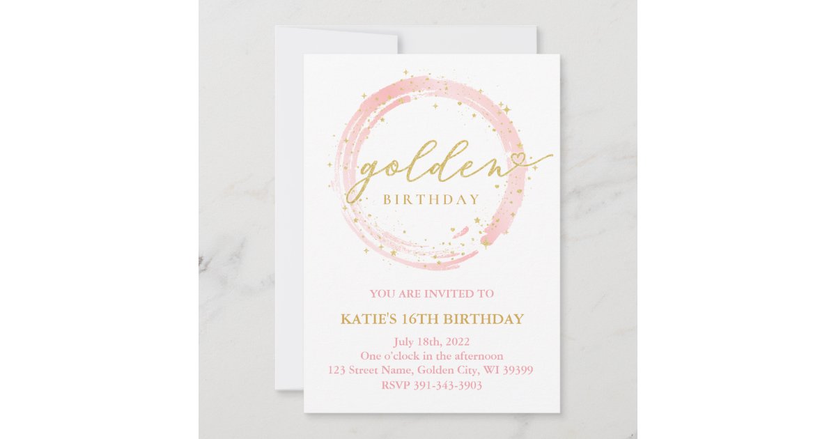 Golden Birthday Invitation | Zazzle