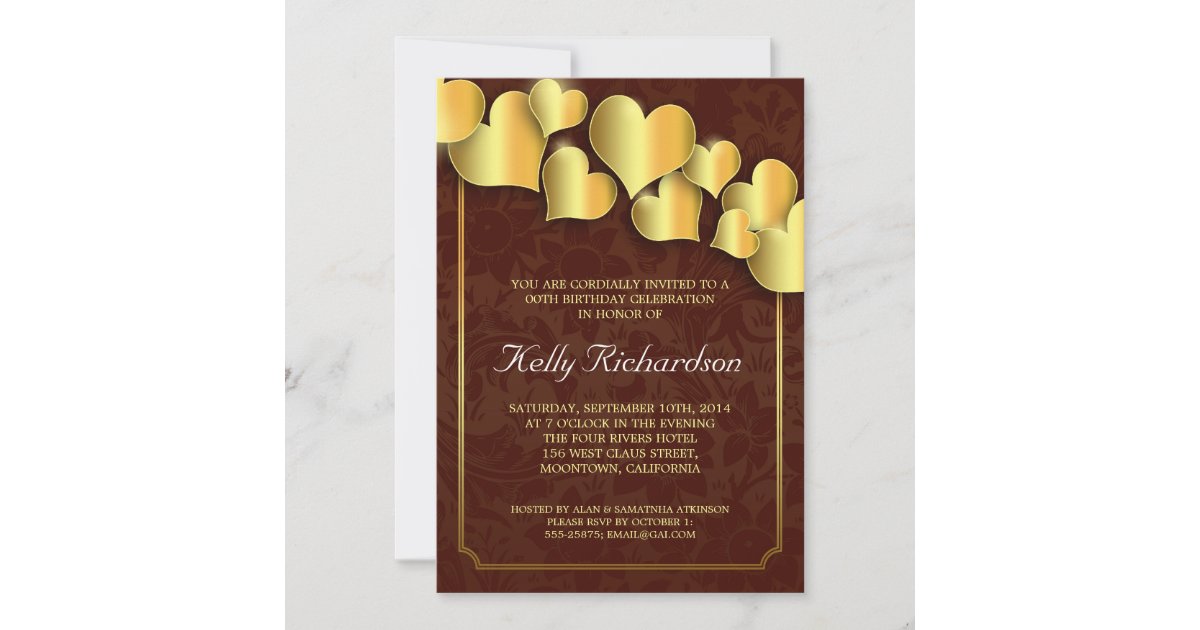 golden birthday party invitation | Zazzle
