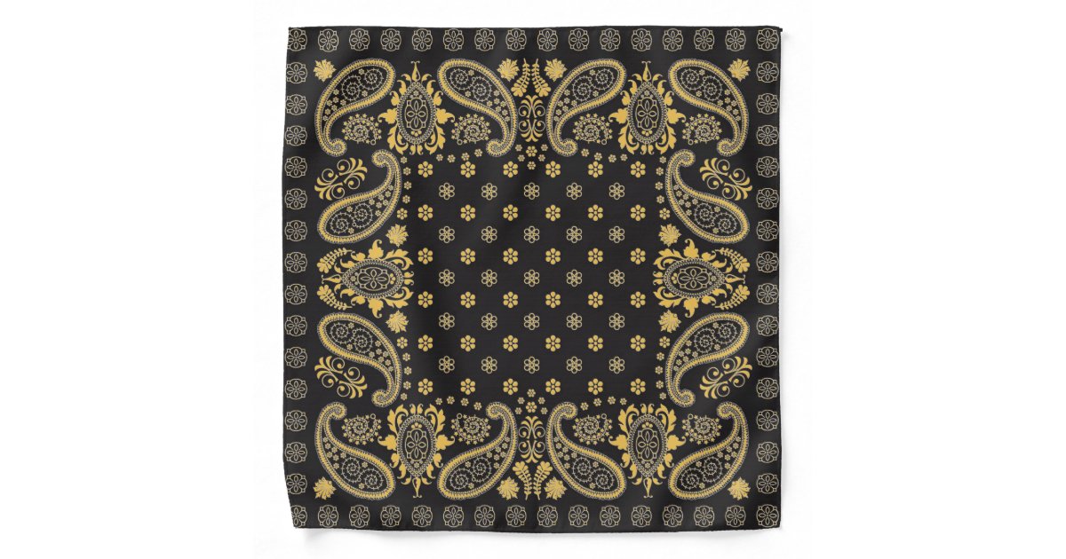 Golden Black Bandana | Zazzle