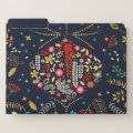 Golden Blue Christmas Night Floral Ball File Folder | Zazzle