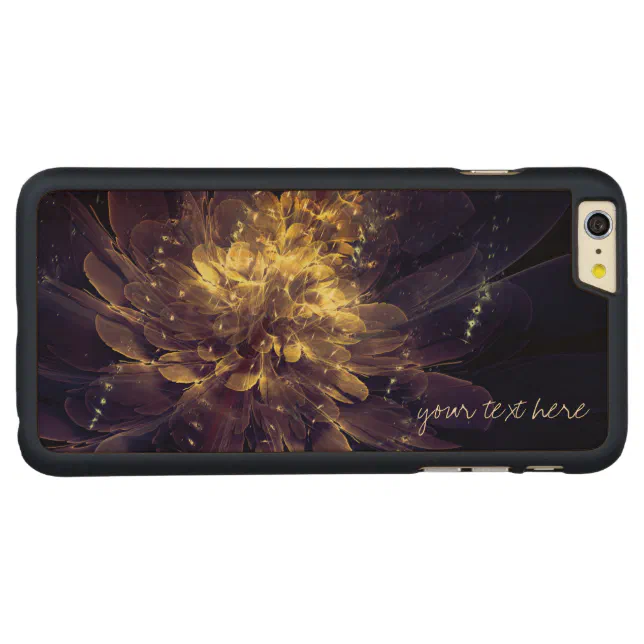Golden Blue Flower Custom iPhone 6 Plus Wood Cases | Zazzle